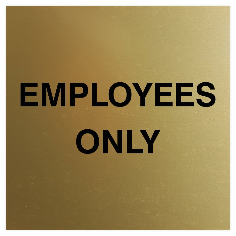 Square Employees Only Wall / Door Sign - Brushed Gold (Medium) 6 ...