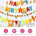 Blue Pre-Strung 3D Happy Birthday Felt Fabric Bunting Garland Party ...