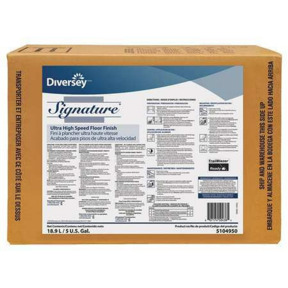 Diversey 5104950 Signature UHS Floor Finish, 5 gal, 8" x 15.5" x 11.5 ...