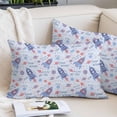 Blue Rocket Throw Pillow Cover 16 x 24 Inch Decorative Pillow Cover ...