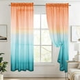 Two Tone Gradient Sheer Curtain 52x96in Rod Through Light Filtering for ...