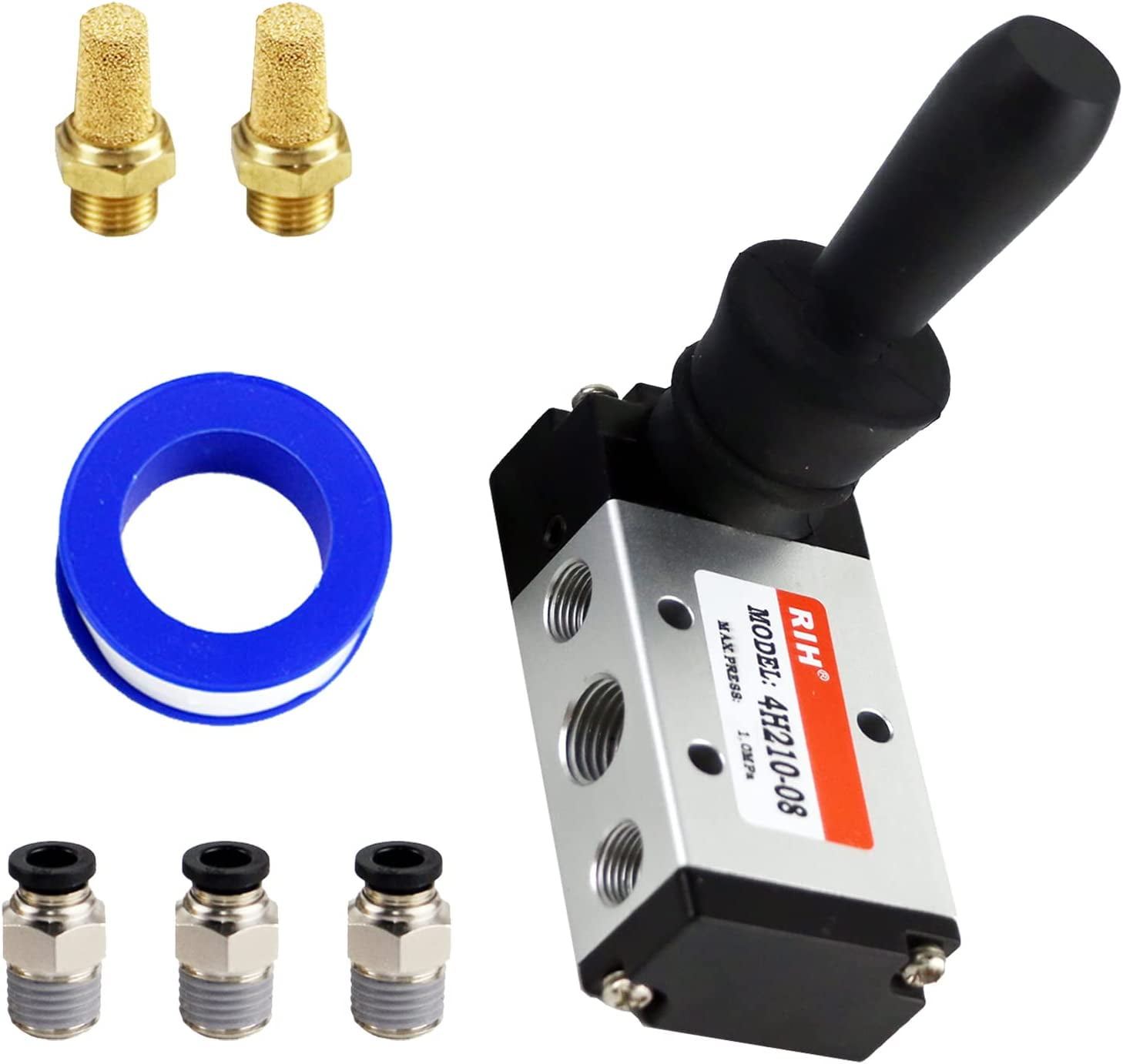Pneumatic Solenoid Valve 5 Way 2 Postion Air Hand Lever Operated Valve Manual Control Push Pull ...