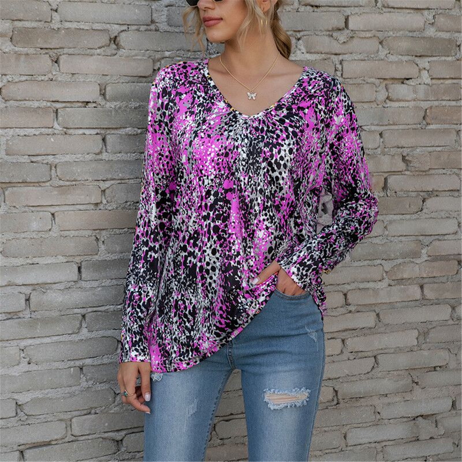 OKBOP Low Cut Tops for Women,2021 New Fashion V-Neck Long Sleeve ...