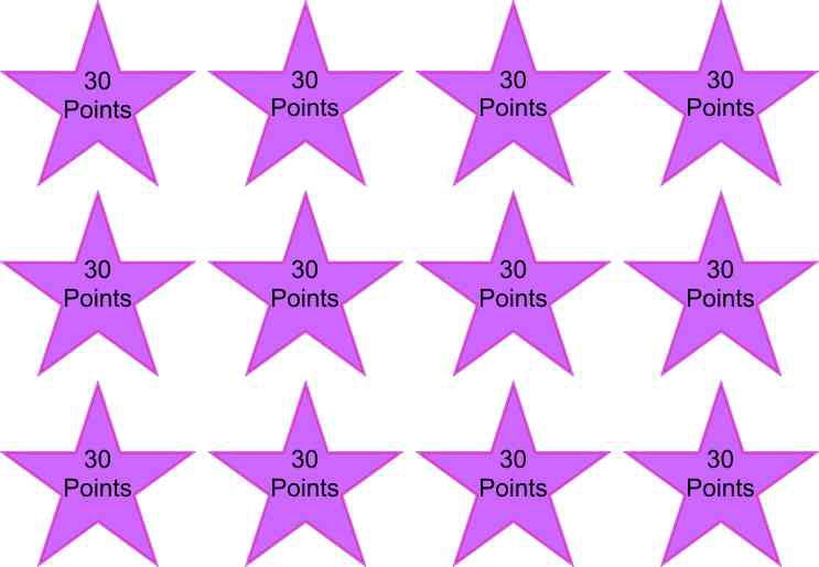 1inX1in 15x 30 Points Club School Star Sticker Vinyl Reward Sticker ...