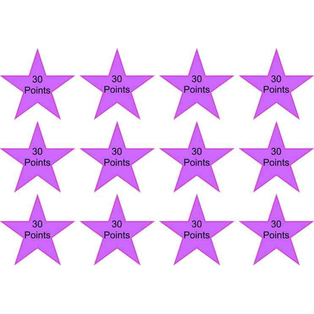 1inX1in 15x 30 Points Club School Star Sticker Vinyl Reward Sticker ...