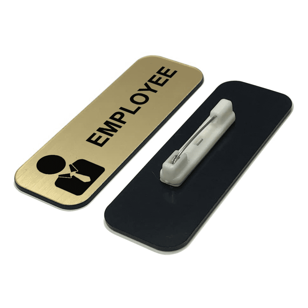 Employee 1 x 3" Name Tag/Badge, Brushed Gold, (3 Pack) - Walmart.com