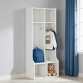 Child-Safe Design for Home, 2-Section Coat & Cubby Locker, White, 4-Bin ...