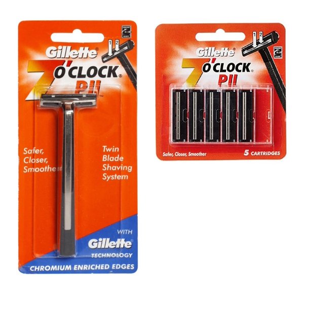 Gillette 7 O`Clock PII Trac II Razor + 5 ct Cartridges Without ...