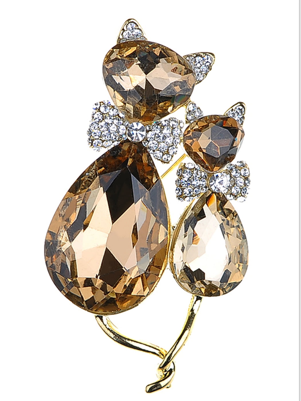 Adorable Cute Light Smoked Synthetic Topaz Crystal Rhinestone Kitty Cat ...