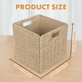 PinkSheep 12" x 12" Water Hyacinth Storage Baskets, Collapsible Wicker ...