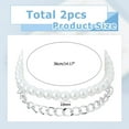 2Pcs Round Glass Pearl Beads Aluminium Strap Chains Platinum 360mm ...