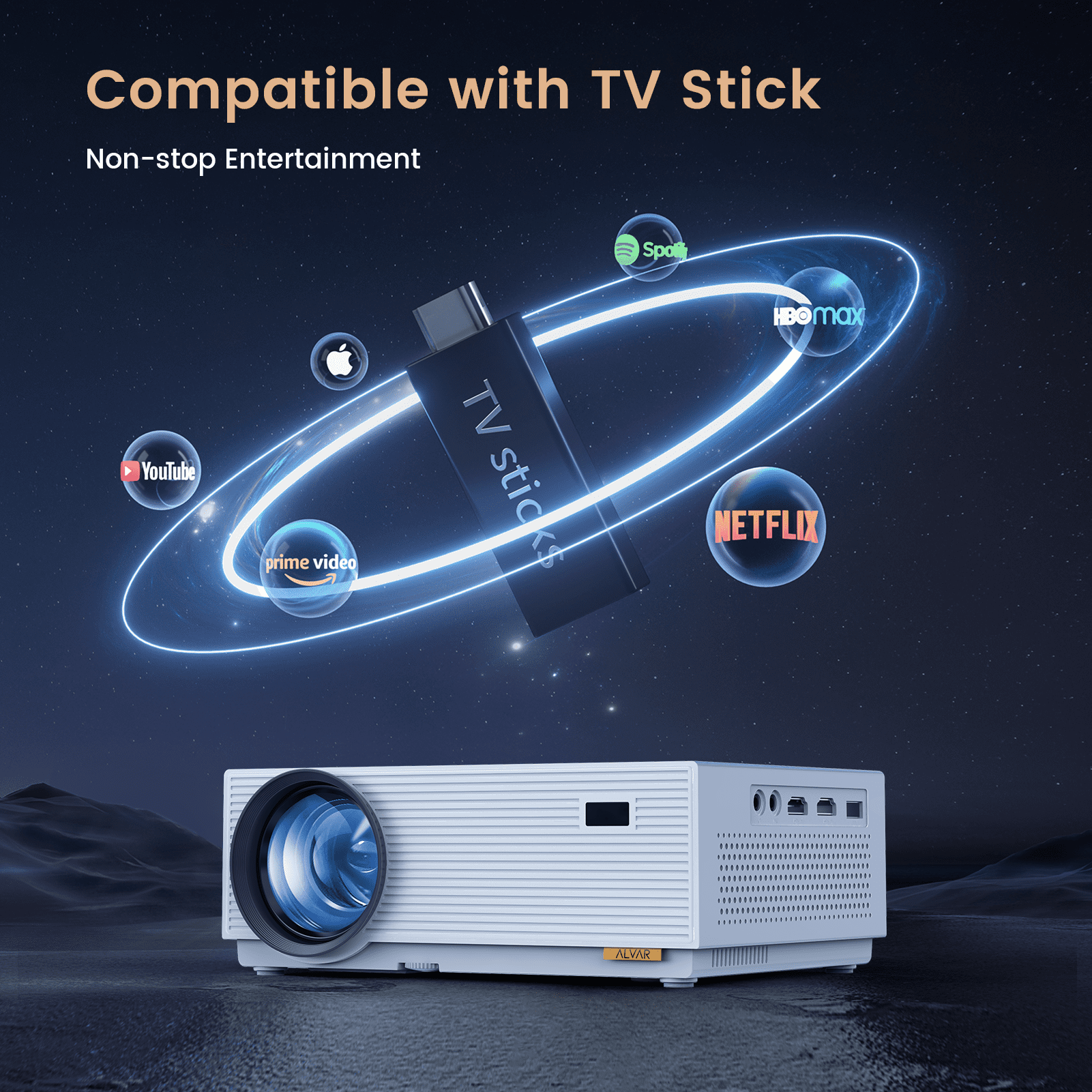 Buy Mini Projector with 5G WiFi and Bluetooth 5.1, Alvar Native 1080P ...