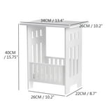 White Modern Small Night Side Bed Table with Storage Rack Organizer ...