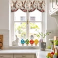 Egg Bunny Tie Up Valances Curtain, Retro Rose Adjustable Rod Pocket ...