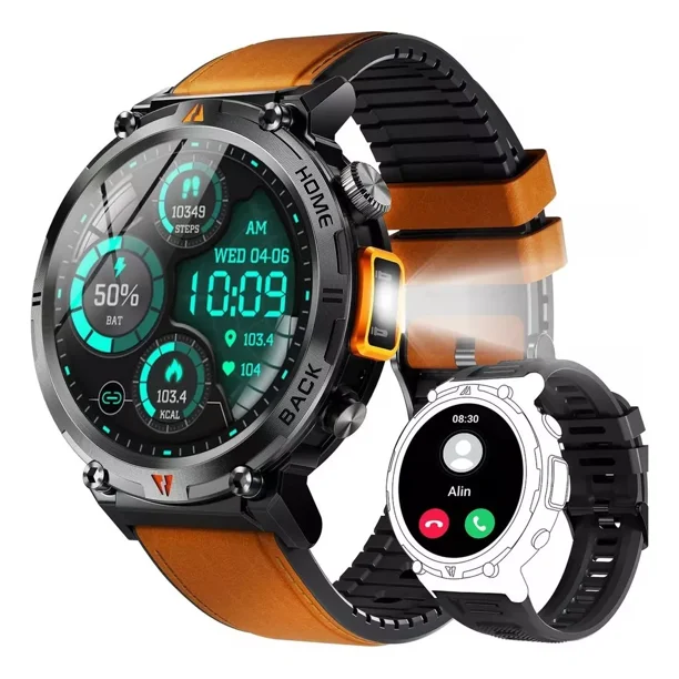 Smartwatch Eiggis Ke3 Reloj Inteligente Con Linterna Cuero | Bodega ...