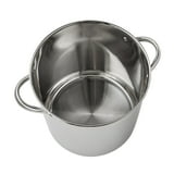 Mainstays Stainless Steel 12-Quart Stock Pot with Glass Lid, Induction ...