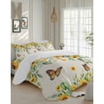4 Piece Duvet Cover Set Twin, Pastoral Sunflower Butterfly Soft ...