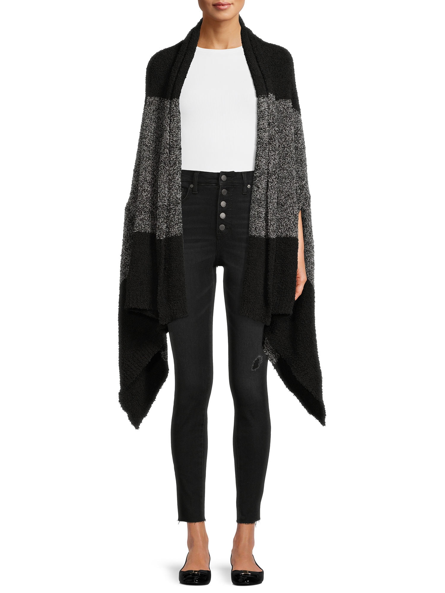 Time and Tru Women's Marled Color Block Cozy Wrap - Walmart.com