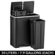 mDesign Metal Steel 60-Liter Large Dual Compartment Step Trash Can ...
