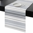 Boho Sriped White Gray Lines Modern Stripes Table Runner 70 Inches Long ...