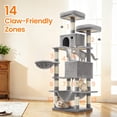 66" Multi-Level Cat Tree for Indoor Cats with Hammock, Perch ...