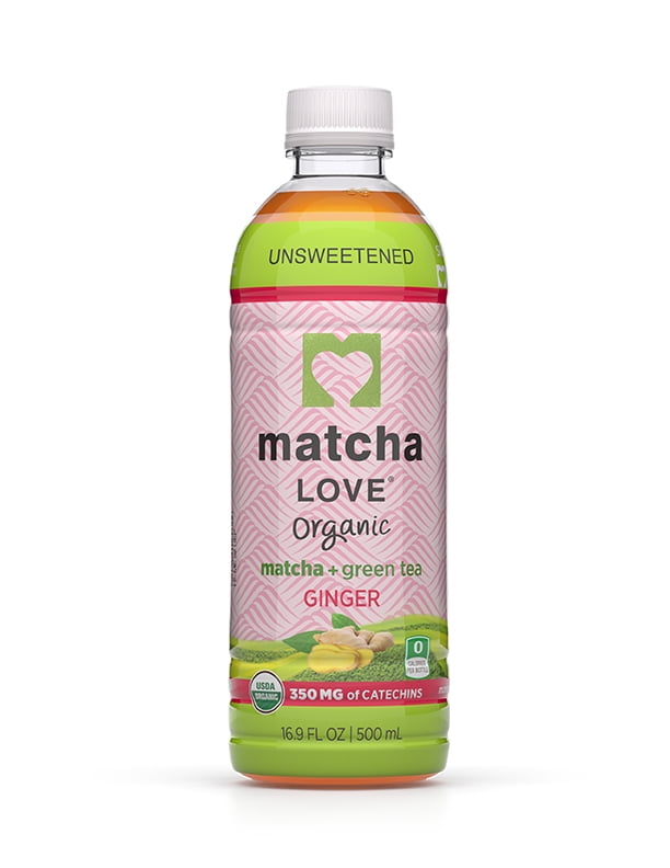 Matcha LOVE Organic Matcha + Green Tea, Ginger, 16.9 Fl Oz (Case of 12 ...