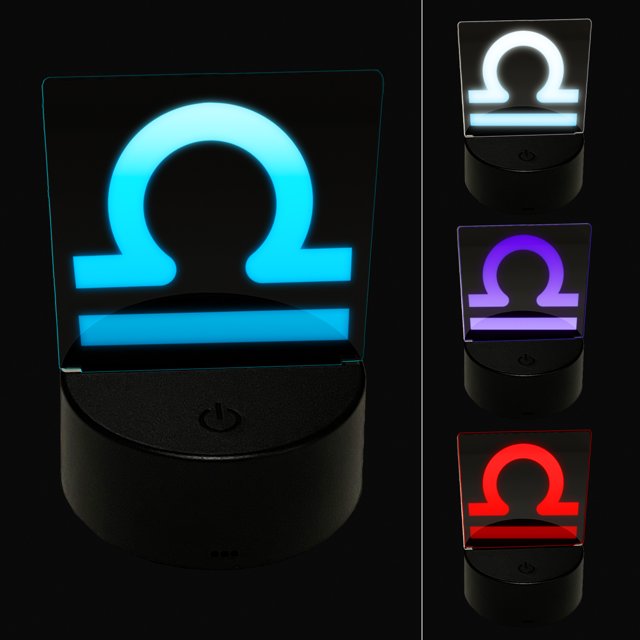 Libra Horoscope Astrological Zodiac Sign LED Night Light Sign 3D ...