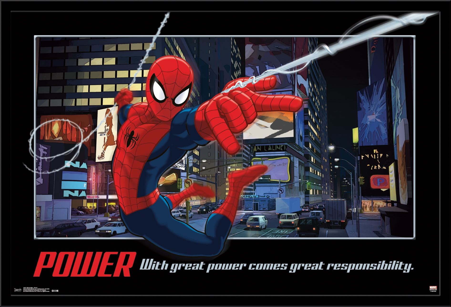 Marvel Comics - Spider-Man - Power Wall Poster, 22.375" x 34", Framed ...