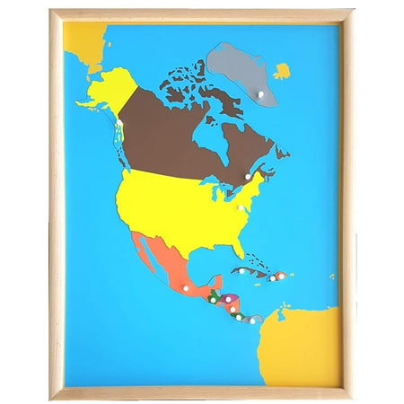 IFIT Montessori Puzzle Map of North America, Montessori Toy Geography ...