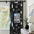 Bat and Skull Gothic Pattern Blackout Curtains,Triple Weaved Fabric ...