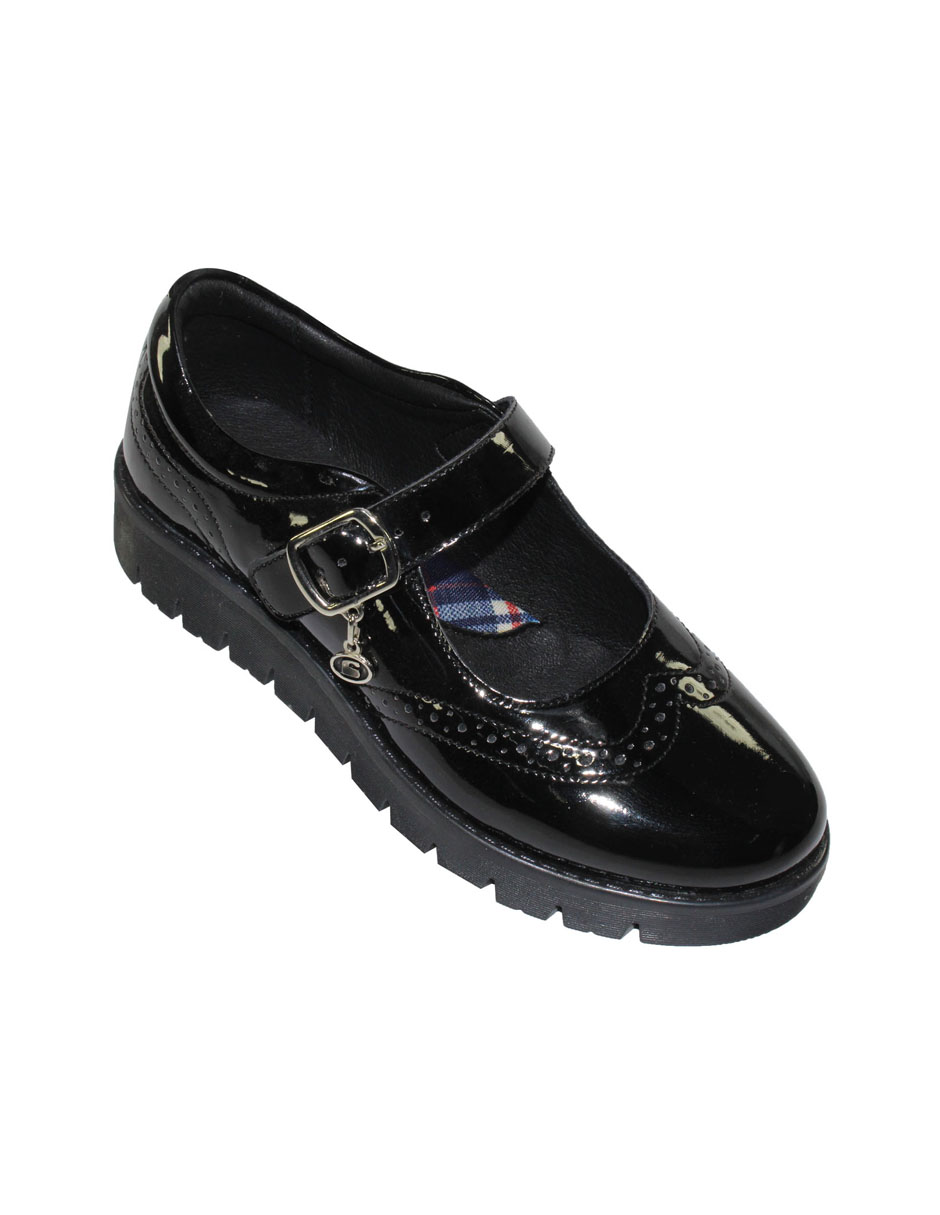 ZAPATOS CASUALES BOSTONIANOS ESCOLARES COQUETA NIÑA CHAROL NEGRO 54705C LEON 54705Cp | Bodega ...