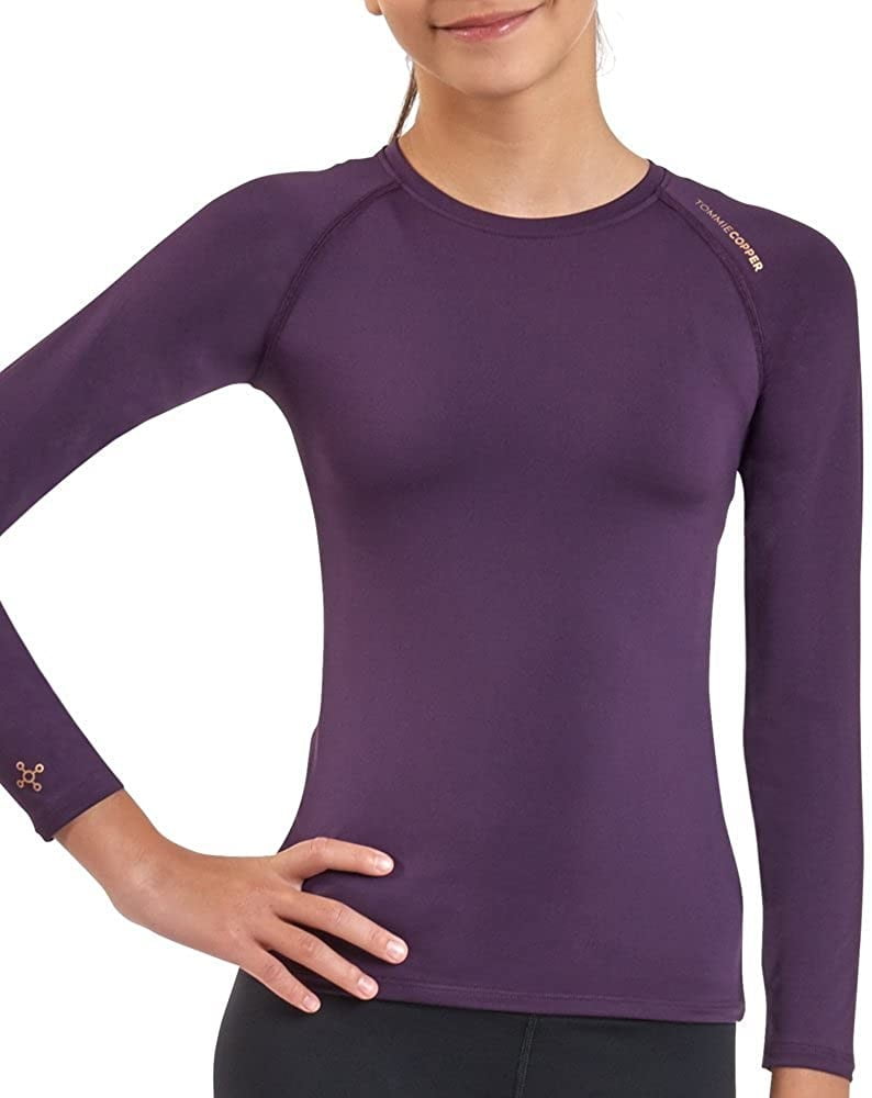Tommie Copper Girls Core Long Sleeve Raglan Crew Tee Shirt, Purple ...