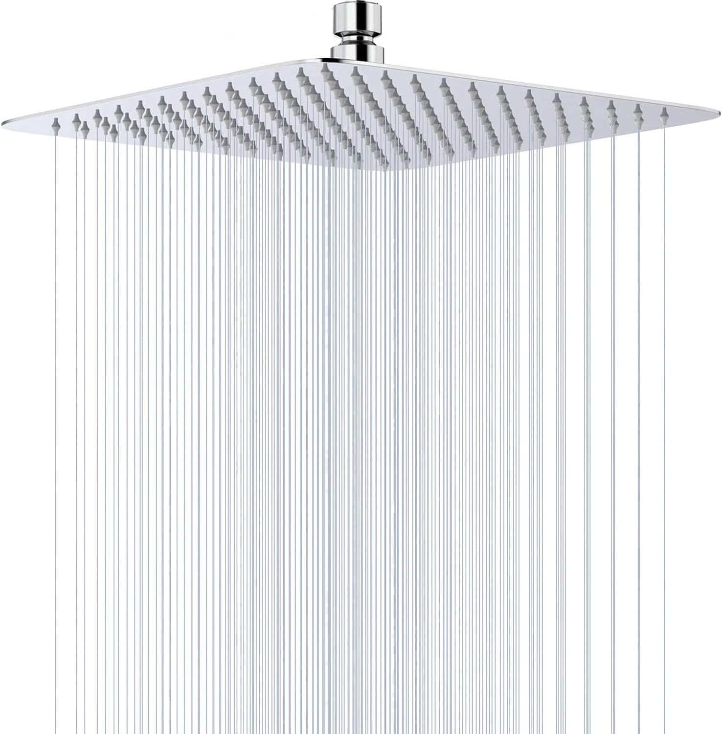 CES 16 Inch Square Stainless Steel Large Shower Head Rainfall Shower ...