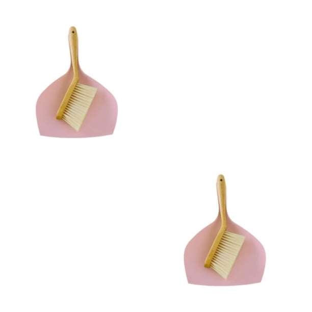 kurtrusly 2x Semi-enclosed Bamboo Broom Set No Flowing Dust No Dust ...