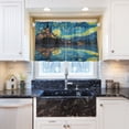 27"x36" Tier Curtains 2 Panels Starry Sky Style Castle Semi Sheer ...