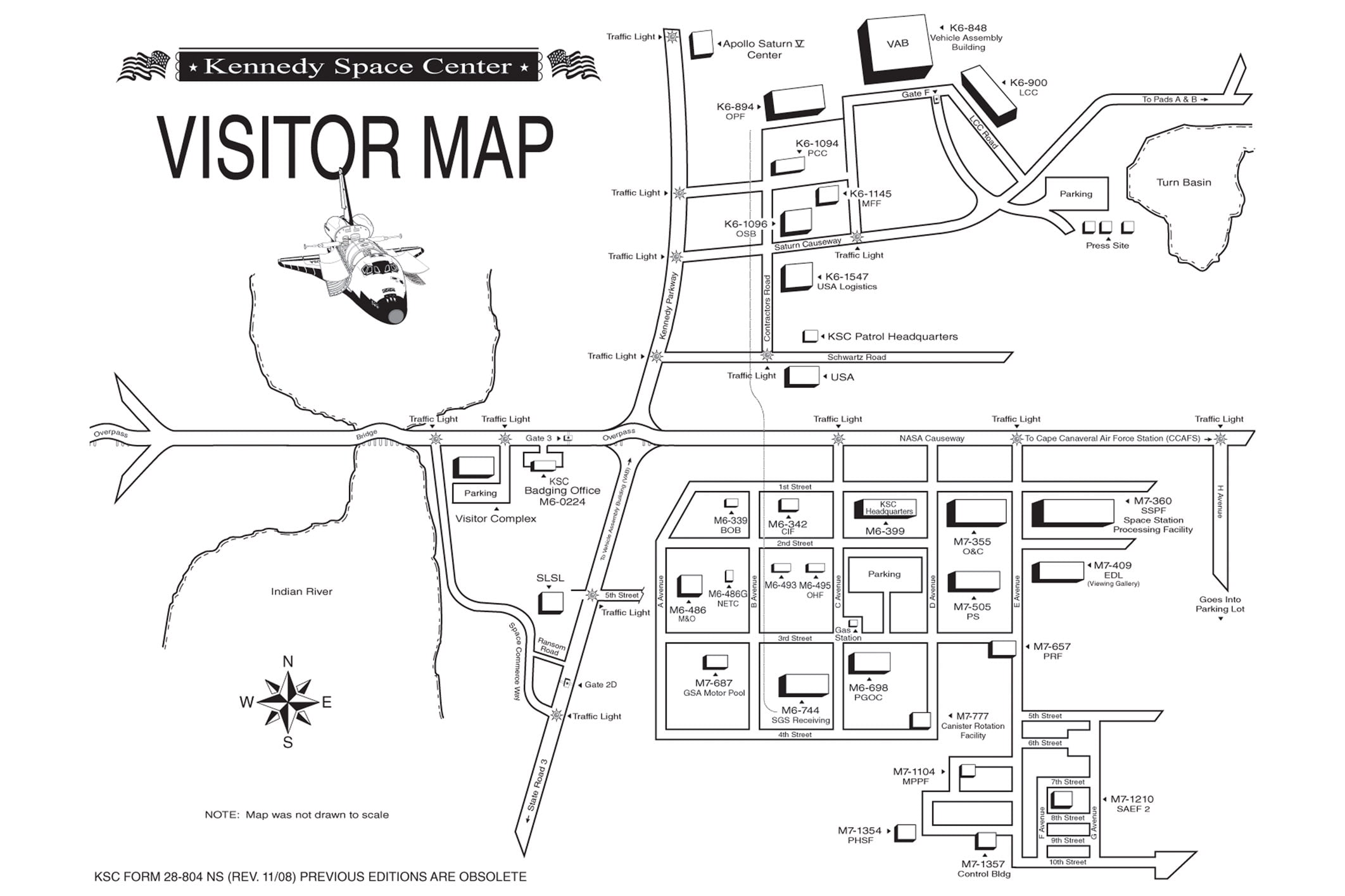 24x36 gallery poster, Map of Kennedy Space Center, Cape Canaveral ...