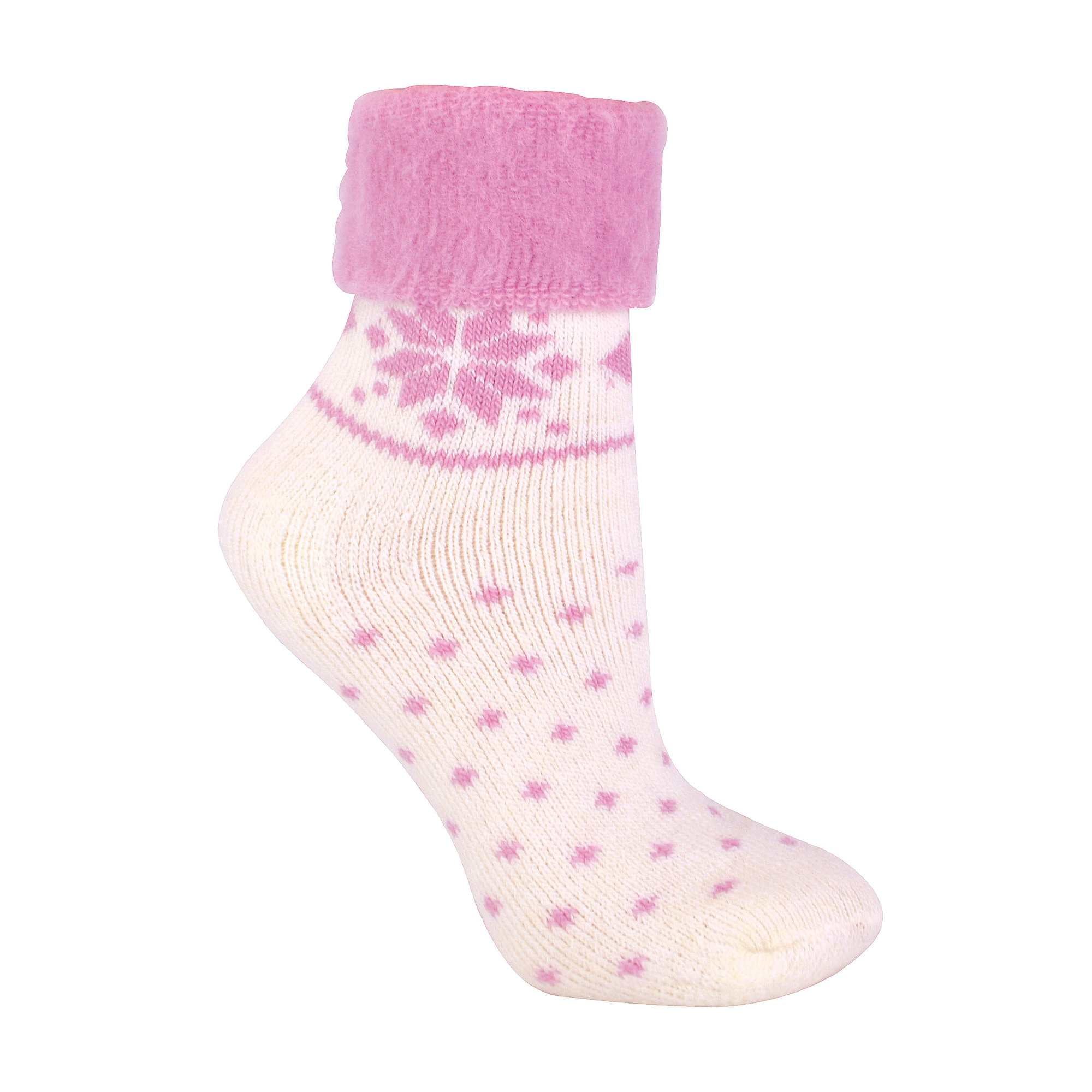 Ladies Wool Bed Socks with Fairisle Design | Sock Snob | Thermal Lounge ...