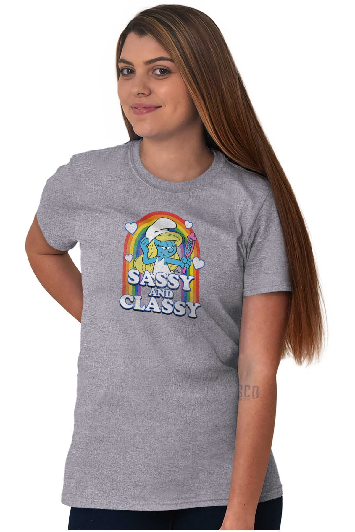 Smurfette Sassy Classy Smurf Rainbow Women's Graphic T Shirt Tees ...