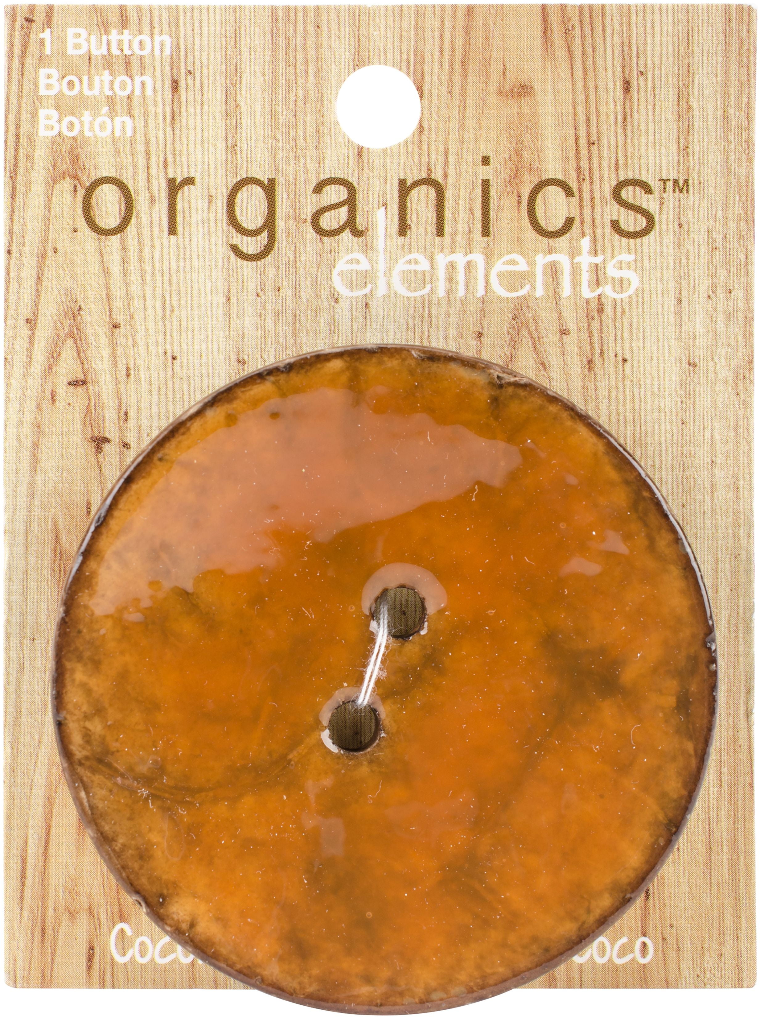 Organic Elements-Coconut Buttons 2-1/2" 1/Pkg-Rust - Walmart.com
