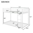 Twin Over Twin Bunk Bed for Teens, Low Metal Frame, Ladder & Guardrails ...