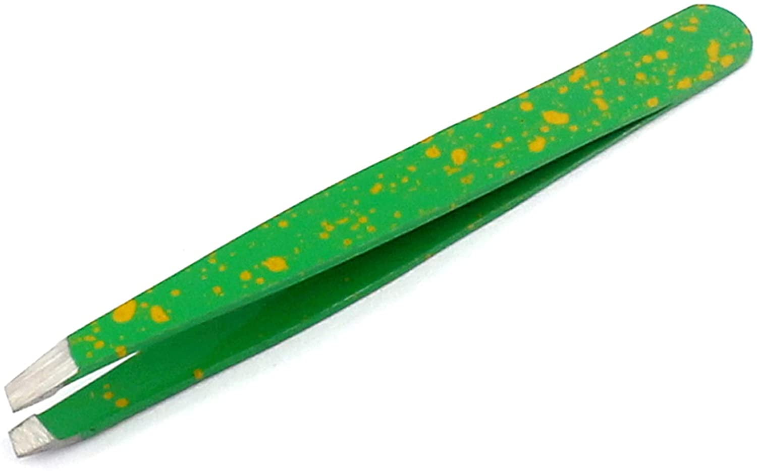 Ddp Green & Yellow Slant Tweezers | Professional Stainless Steel Slant ...