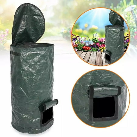 YDJKET Compost Bag Leaf Lawn Bag Yard Garbage Kitchen Lid Compost Bin ...