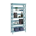 Pemberly Row Five-Tier Bookcase in Mint Green Wood Finish - Walmart.com
