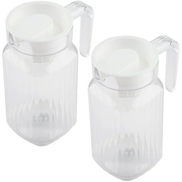 Glass Milk Bottle with Lid and Pourer - Set of 3 - 64 oz Reusable Glass ...