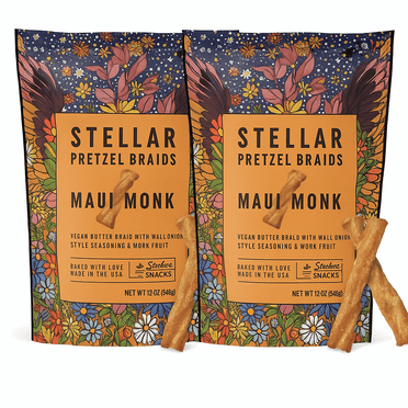 Stellar Pretzel Braids Maui Monk, 6 Snack Packs (5 oz each) Maui Onion ...
