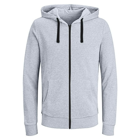 XZNGL Mens Solid Stitching Drawstring Hooded Slim Fashion Jacket Coat ...
