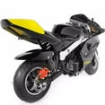 XtremepowerUS Gas Pocket Bike Motorcycle 40cc 4-stroke Engine, Yellow ...