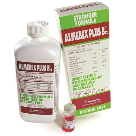 Almebex Plus B12 16 fl. oz by Newpharma - Cotains Vitamins B6, B1, B2 ...