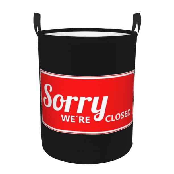 DouZhe Waterproof Collapsible Large Laundry Baskets, Closed Notice Sign ...