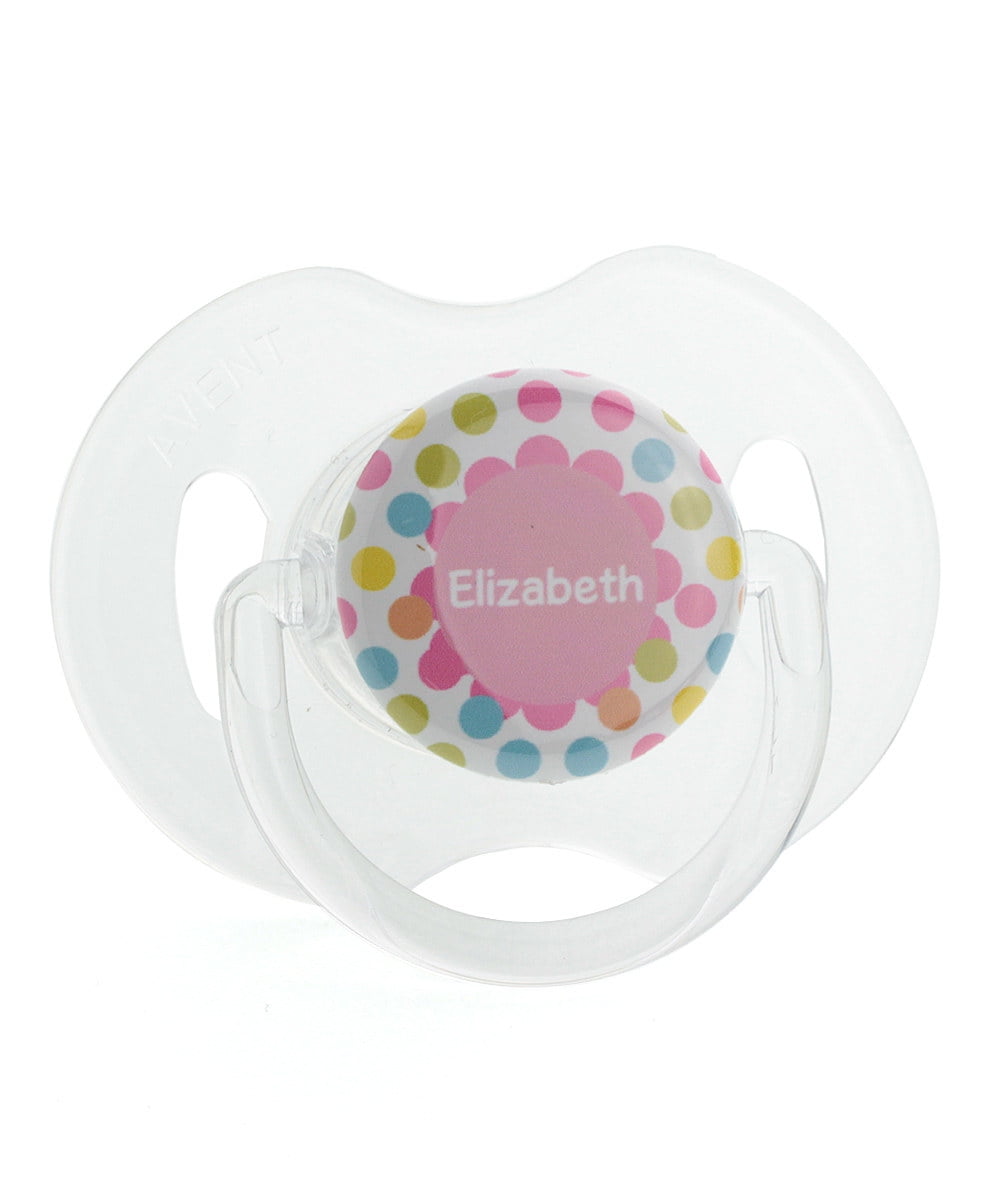 Personalized Name Pink Polka Dot Pacifier - Walmart.com